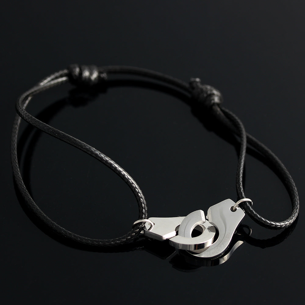 Handcuffs Braided Retractable Strap Steel Rope Bracelet – forcehold